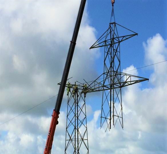 Cornwall K-Line Tower Replacement and Re-Tension works 2017 - Omexom UK